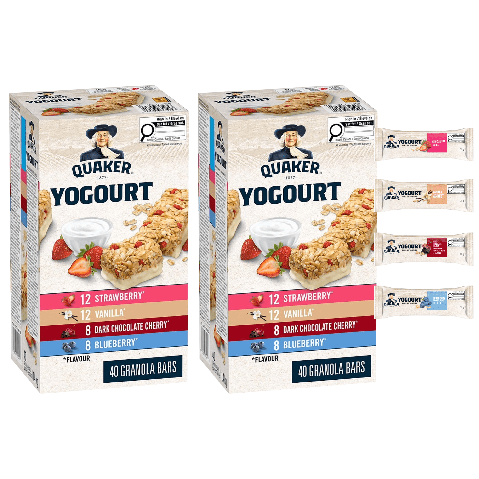 Click here for Quaker Yogurt Granola Bars Variety Pack  40 × 35 G... prices