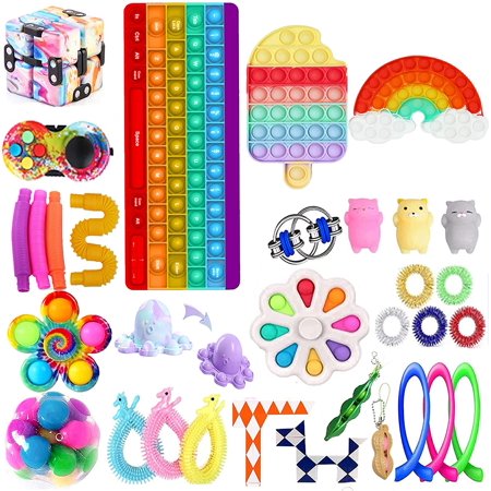 Fidget Packs Anti-Anxiety Tools, Pop Keyboard Fidget Block Set Stress ...