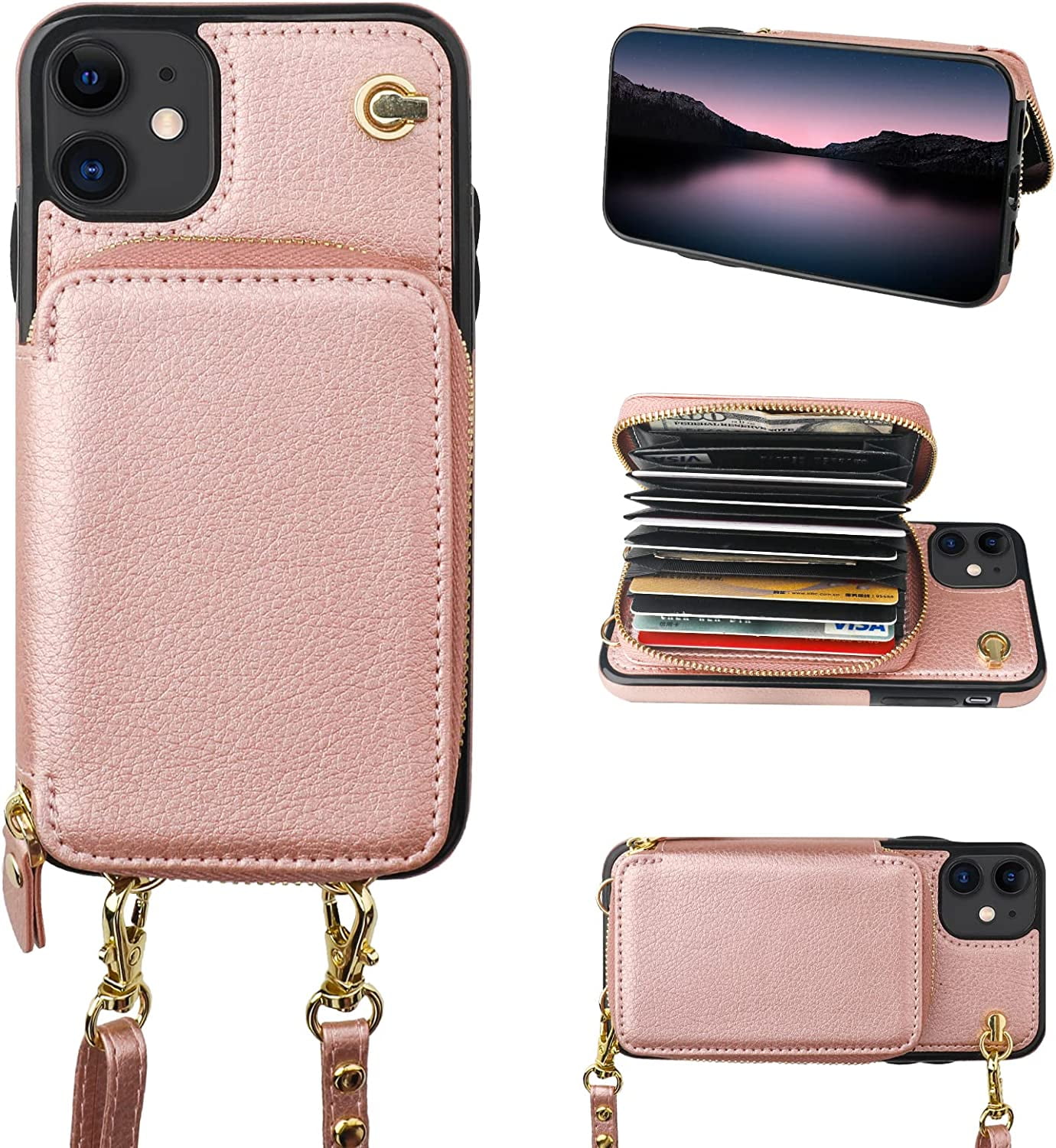 ANTHOUSE Crossbody Wallet Case for iPhone 11, RFID Blocking Leather ...