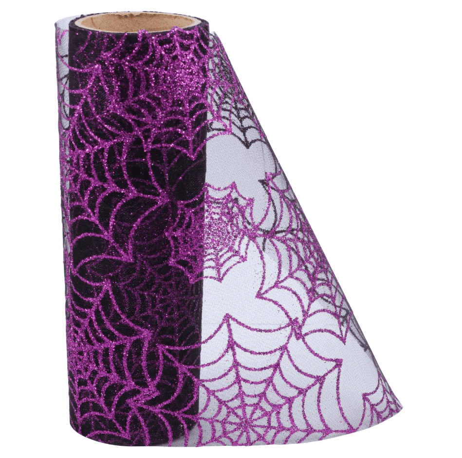 Crafter's Square Spider Web Sparkle Mesh, 6" by 3 yd. Rolls; Black with ...