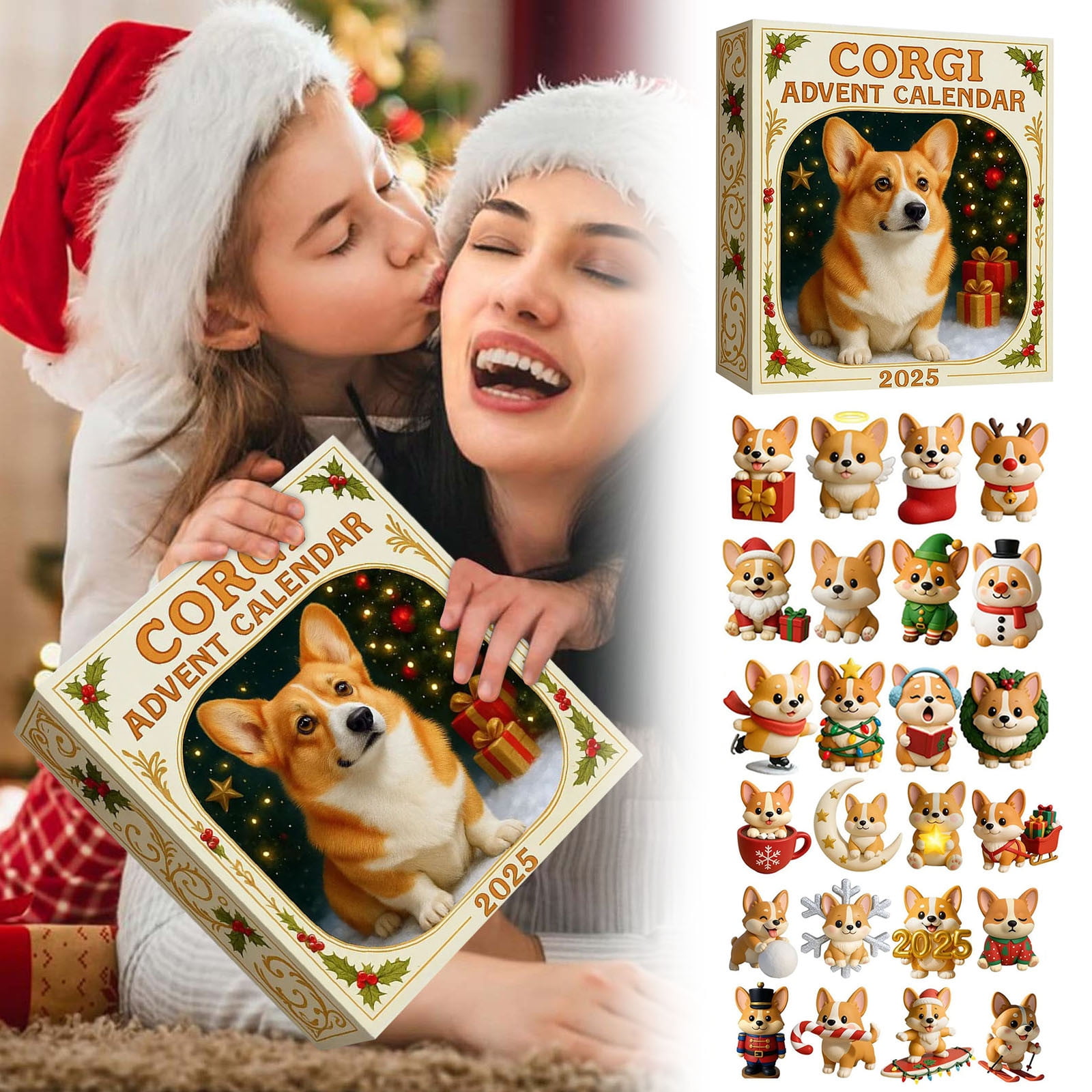 Click here for Chenjiaaa Corgi Countdown Calendar With 24 Miniatu... prices
