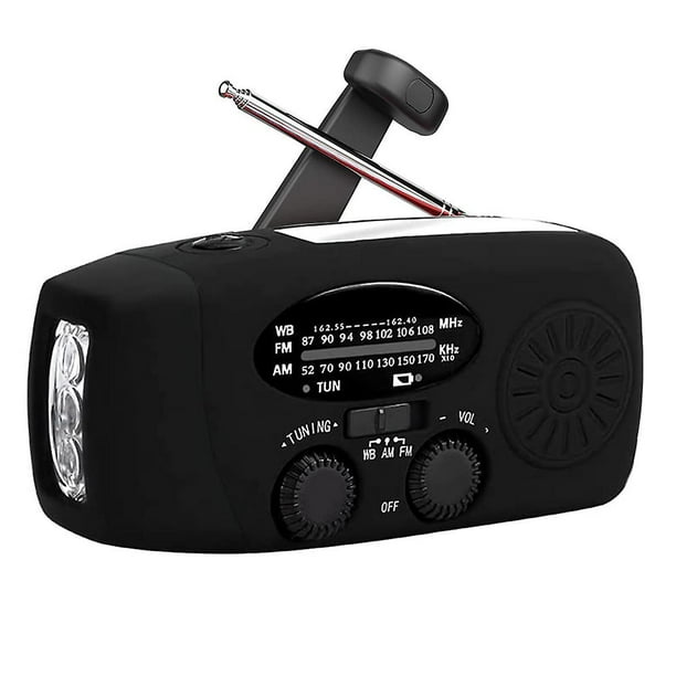 Solar Emergency NOAA Weather Radio Hand Crank Self Powered AM FM WB ...