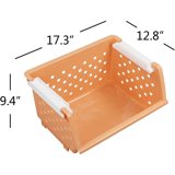 4-Pack Plastic Stackable Storage Baskets, Colored Stacking Bin ...