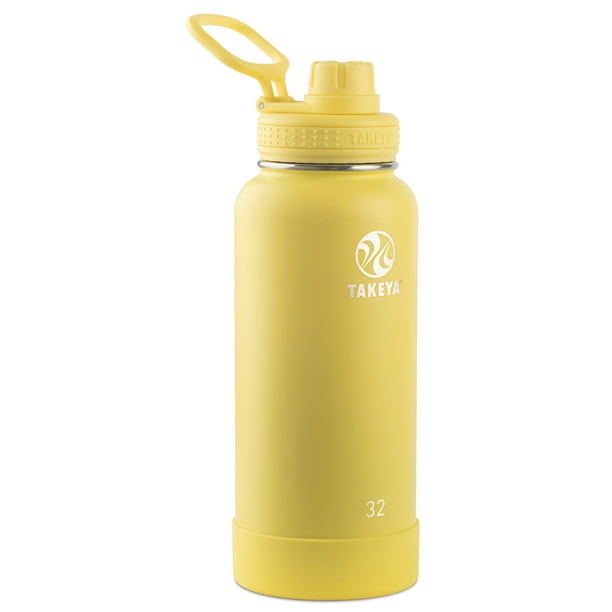 Takeya Actives Stainless Steel Water Bottle w/Spout lid, 32oz Canary ...