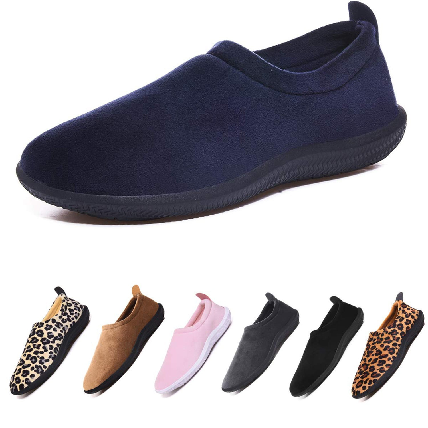 Women's Fuzzy House Shose Men's Moccasin Slippers Boots Comfortable ...