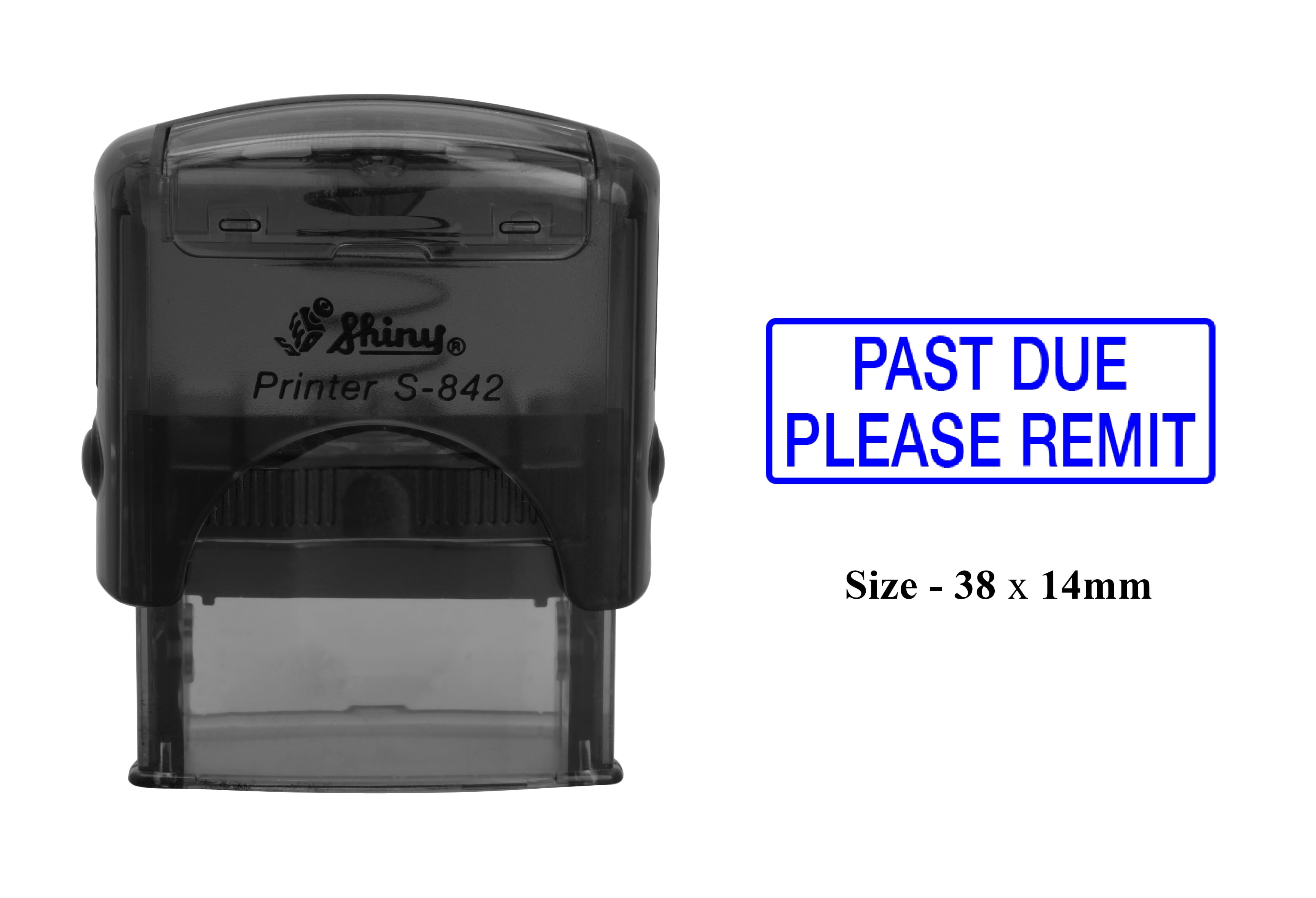 PAST DUE PLEASE REMIT Rubber Stamp Shiny S-842 Office Self Inking ...