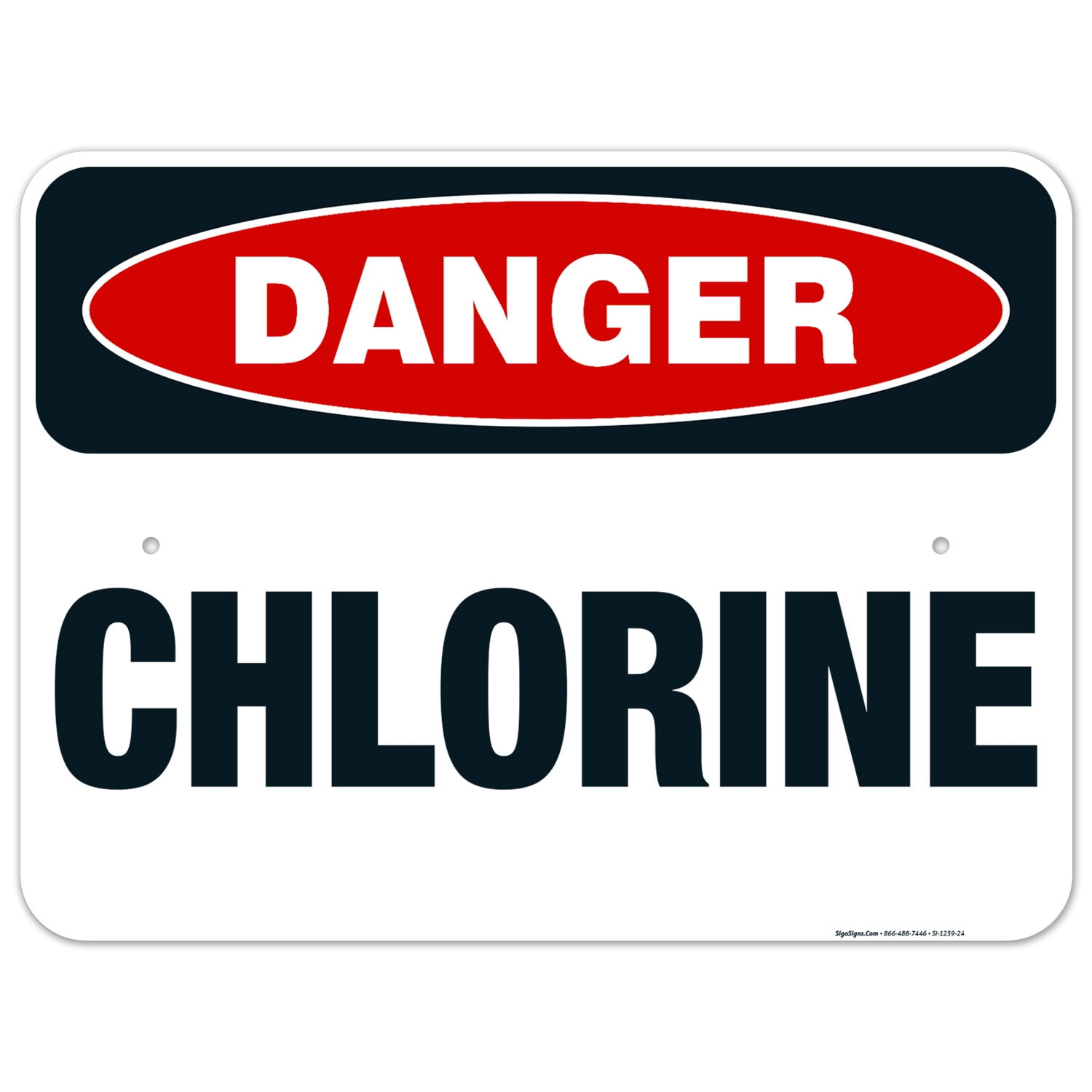 Danger Chlorine Sign, OSHA Danger Sign, - Walmart.com