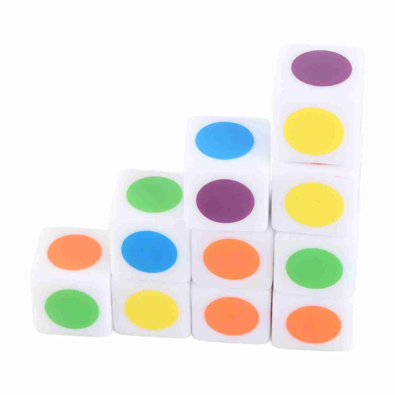 Dice 20pcs Color Dot Dice 6 Colores Angleado de la enseñanza de Ángulo ...