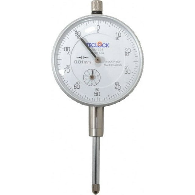 Teclock 25mm Range, 0-100 Dial Reading, 0.01" Graduation Dial Drop Indicator - Walmart.com