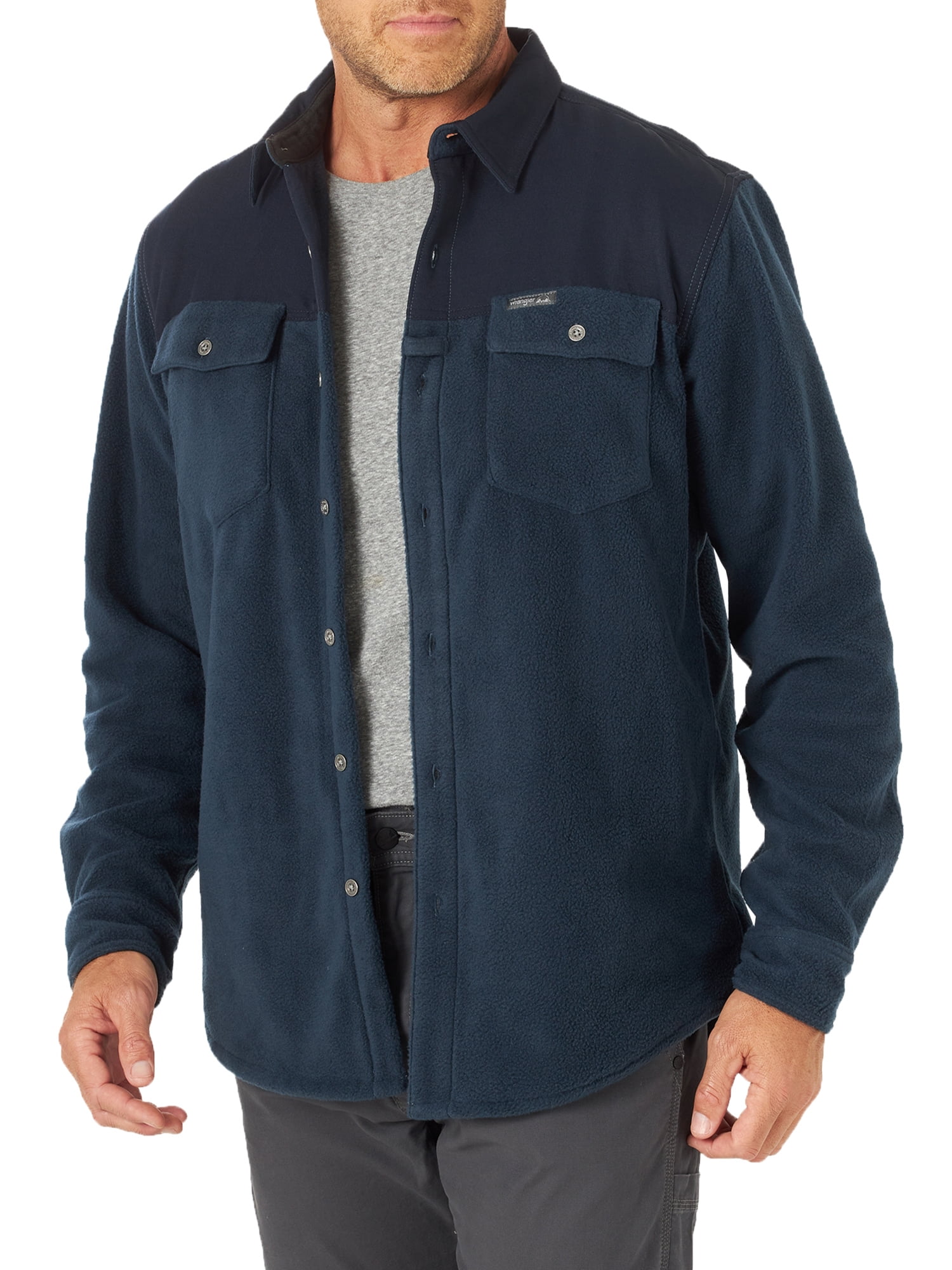 Wrangler Men's Outdoor Overlay Fleece Shirt - Walmart.com