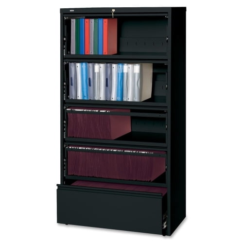 Lorell Receding Lateral File with Roll Out Shelves - 5-Drawer 36"x18.6 ...