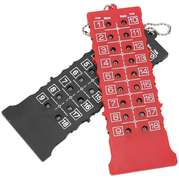 2 Pcs Golf 18 Hole Score Counter Stroke Black and Red Scoring Keeper ...