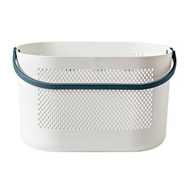 Mainstays Woven Plastic Storage Basket - Blue 26-Quart Wicker Design ...