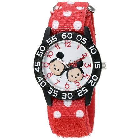 Disney Boy's 'Mickey Mouse' Quartz Plastic and Nylon Watch, Color:Red ...