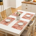Coral Branches Placemats Set of 4, Boho Abstract Rustic Veins Coral Red ...