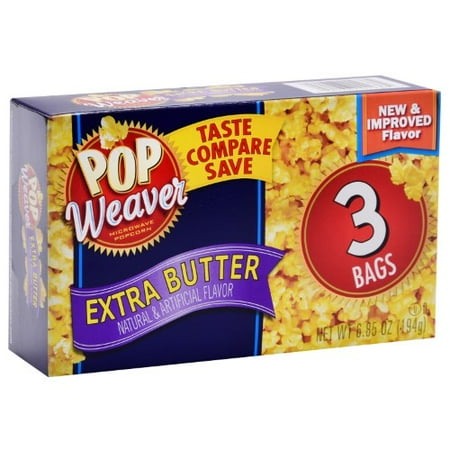 UPC 041667029362 - Pop Weaver Microwave Popcorn, Extra Butter, 3.3 Oz ...