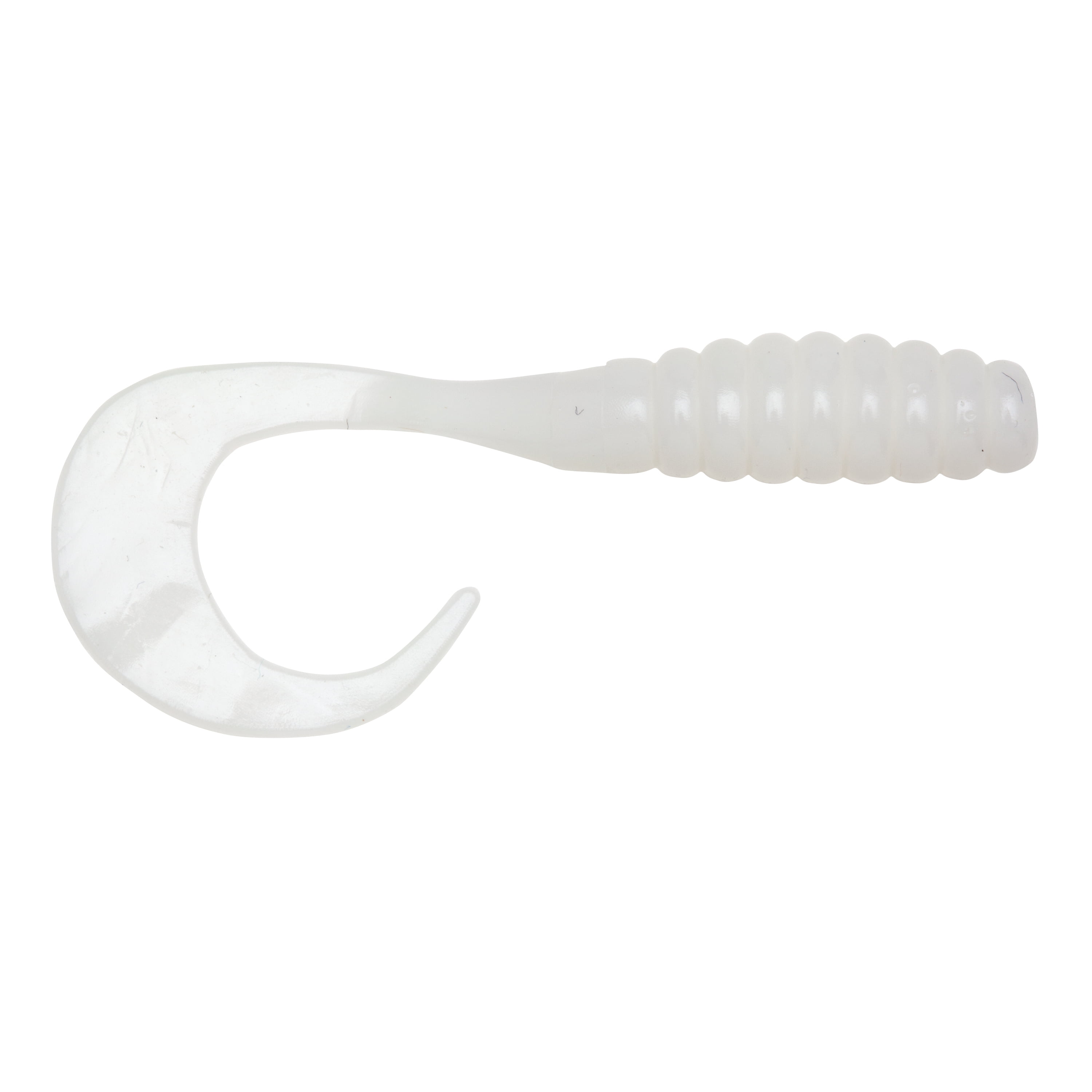 YUM Ribbontail Grub Soft Plastic White 3" - Walmart.com