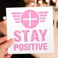 3drose, Keep Thinking Positive with This Design in Pink and White, 6 ...