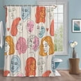 Abstract Face Painting Shower Curtain for Bathroom, Boho Pink Portraits ...