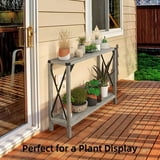 43 Inch Narrow Console Table, 2-Tier Wood Accent Sofa Table Furniture ...