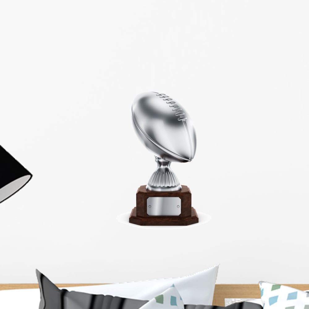 Silver American Football Trophy Wall Decal by Wallmonkeys Peel and ...