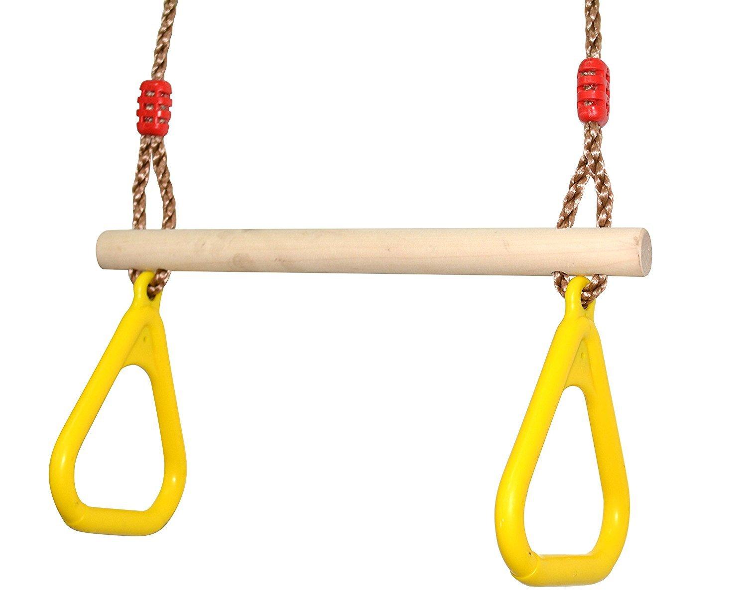PEXIQAKA Columpio Trapecio de Madera con Anillos de Gimnasia ...