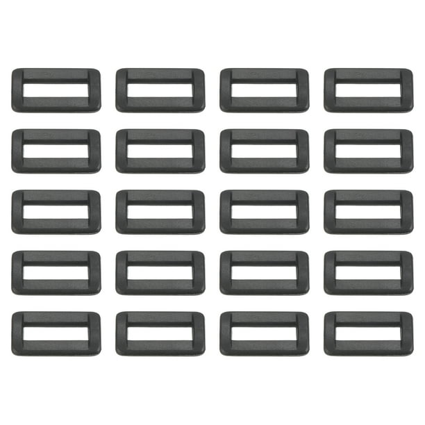 5/8 Inch Rectangle Buckle Plastic Webbing Strap Fastener, Black, 50 ...