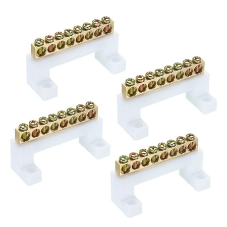 Uxcell Terminal Ground Bar Electrical Block Barrier Brass Bridge Design ...