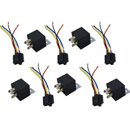 12V 30 40A SPDT Bosch Style Automotive Relays & 5 Wire Socket Harness ...