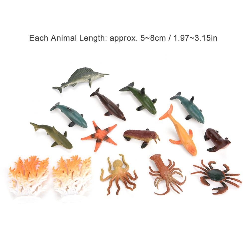 WALFRONT 12Pcs/Set Soft Plastic Sea Animals Model Educational Toy ...