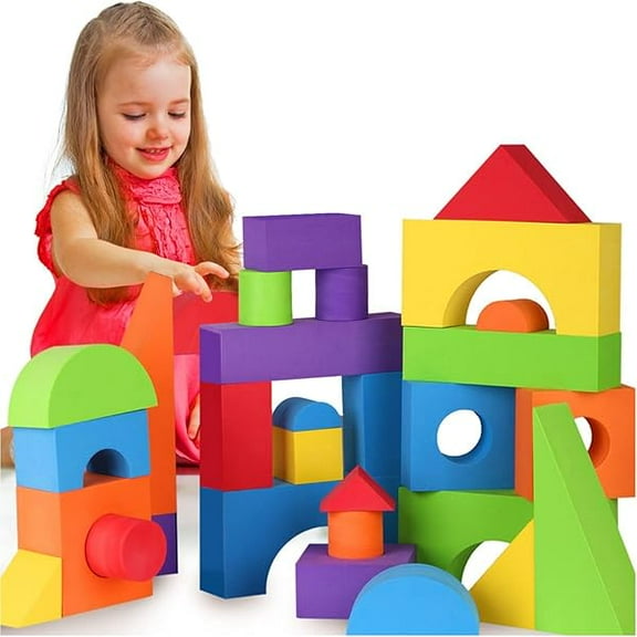BiggoBlocks Jumbo Blocks, Large Building Blocks for Kids Ages 3-8, 48 ...