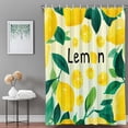 Bathroom Shower Curtain Summer Yellow Lemon Green Leaf Waterproof ...