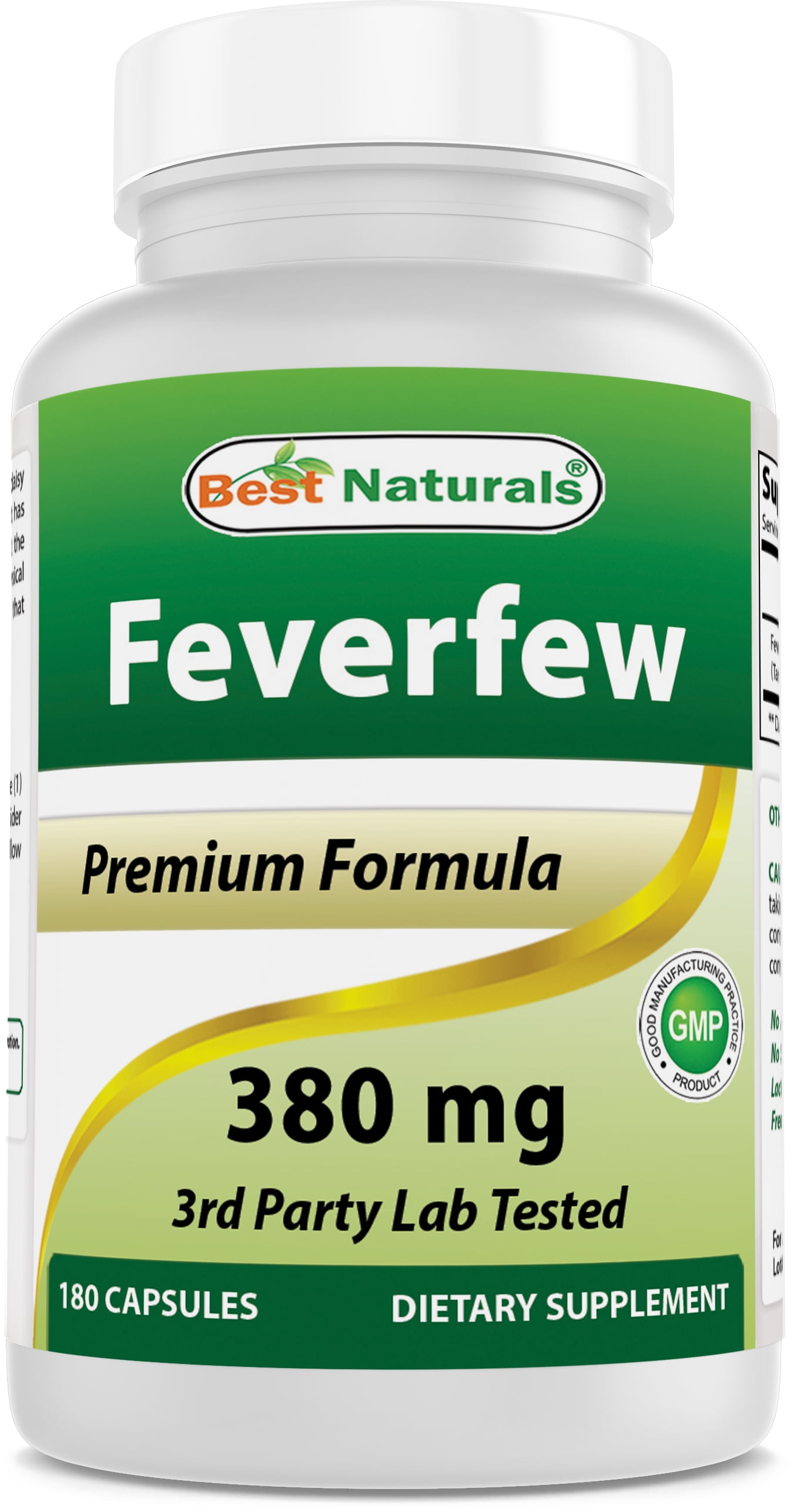 Best Naturals Feverfew 380 mg 180 Capsules - Walmart.com