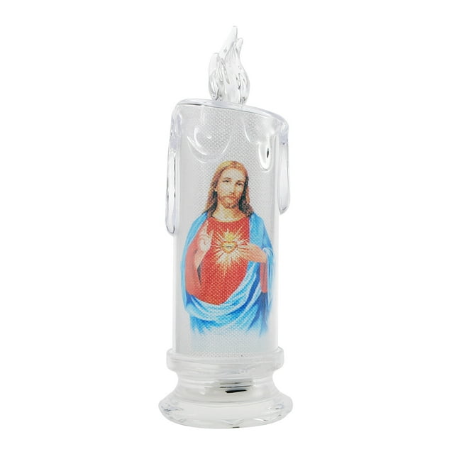 Jesus Virgin Christ Candle Lamp Romantic Tealight Electronic Flameless ...