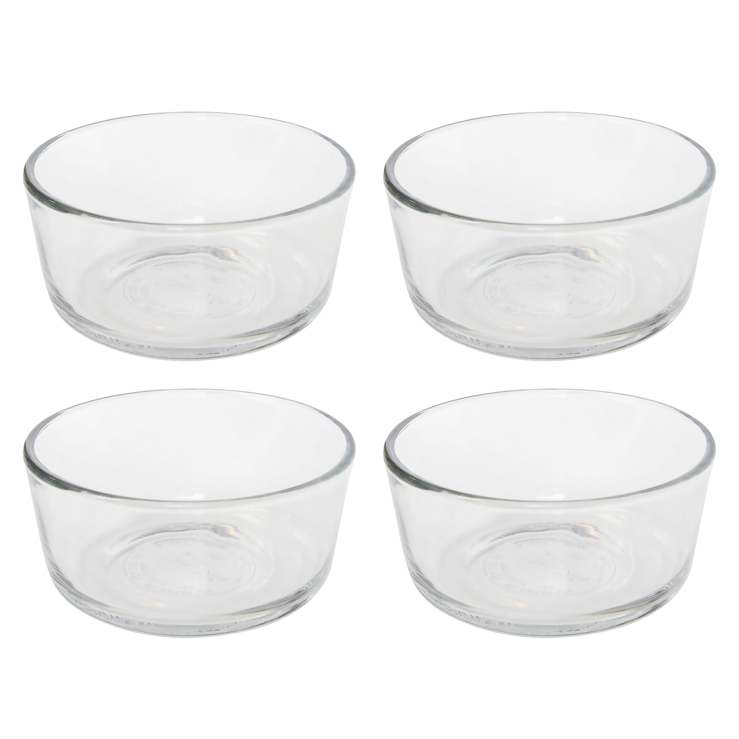Pyrex 7200 Simply Store 2-Cup Round Clear Glass Food Storage Bowl (4 ...