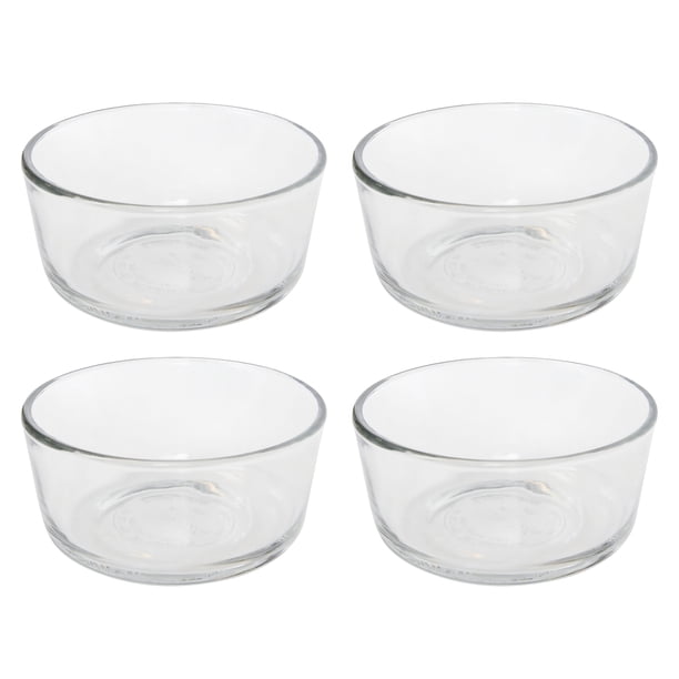 Pyrex 7200 Simply Store 2-Cup Round Clear Glass Food Storage Bowl (4 ...
