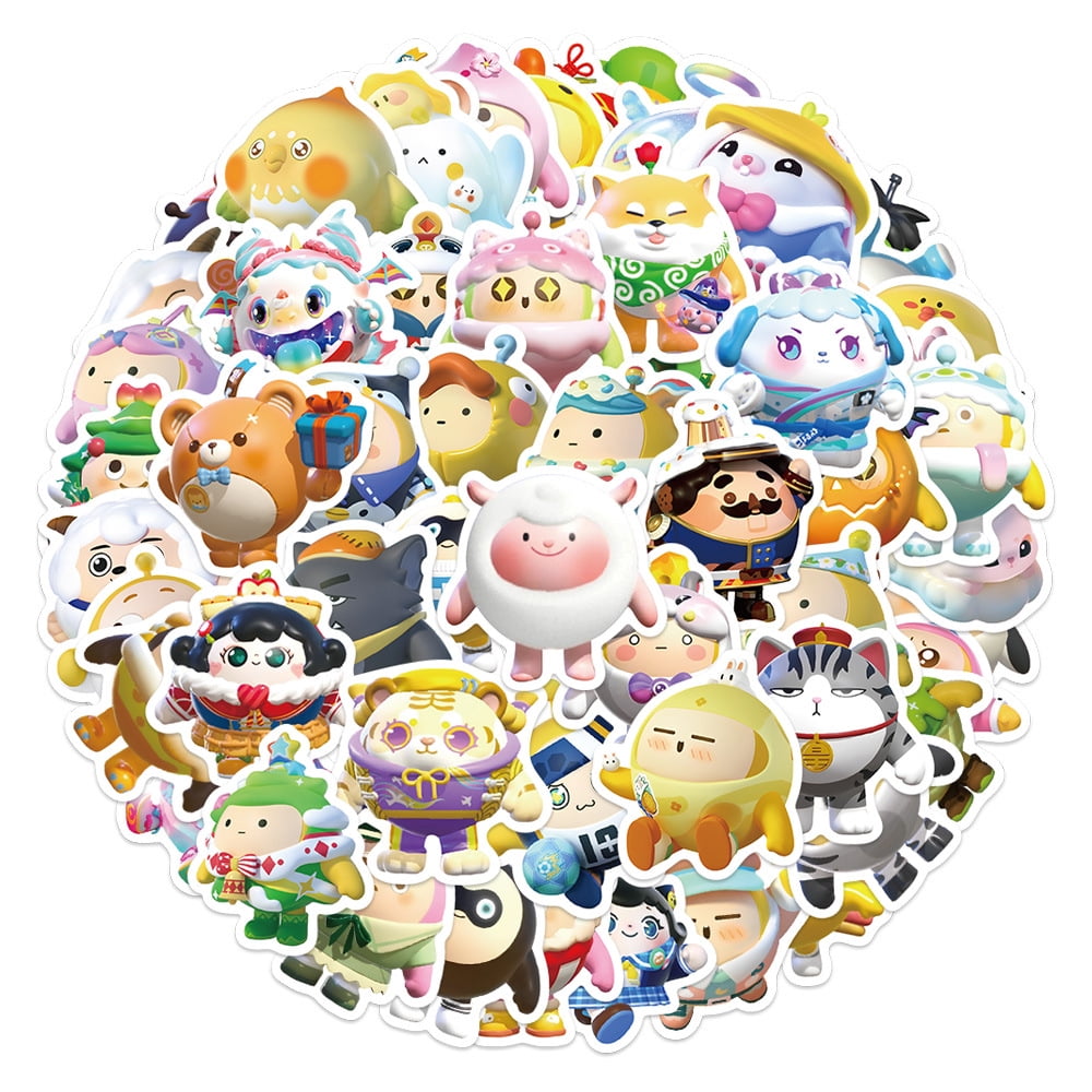 55 Pcs Cute cartoon egg party stickers, Aesthetic Stickers for Water ...