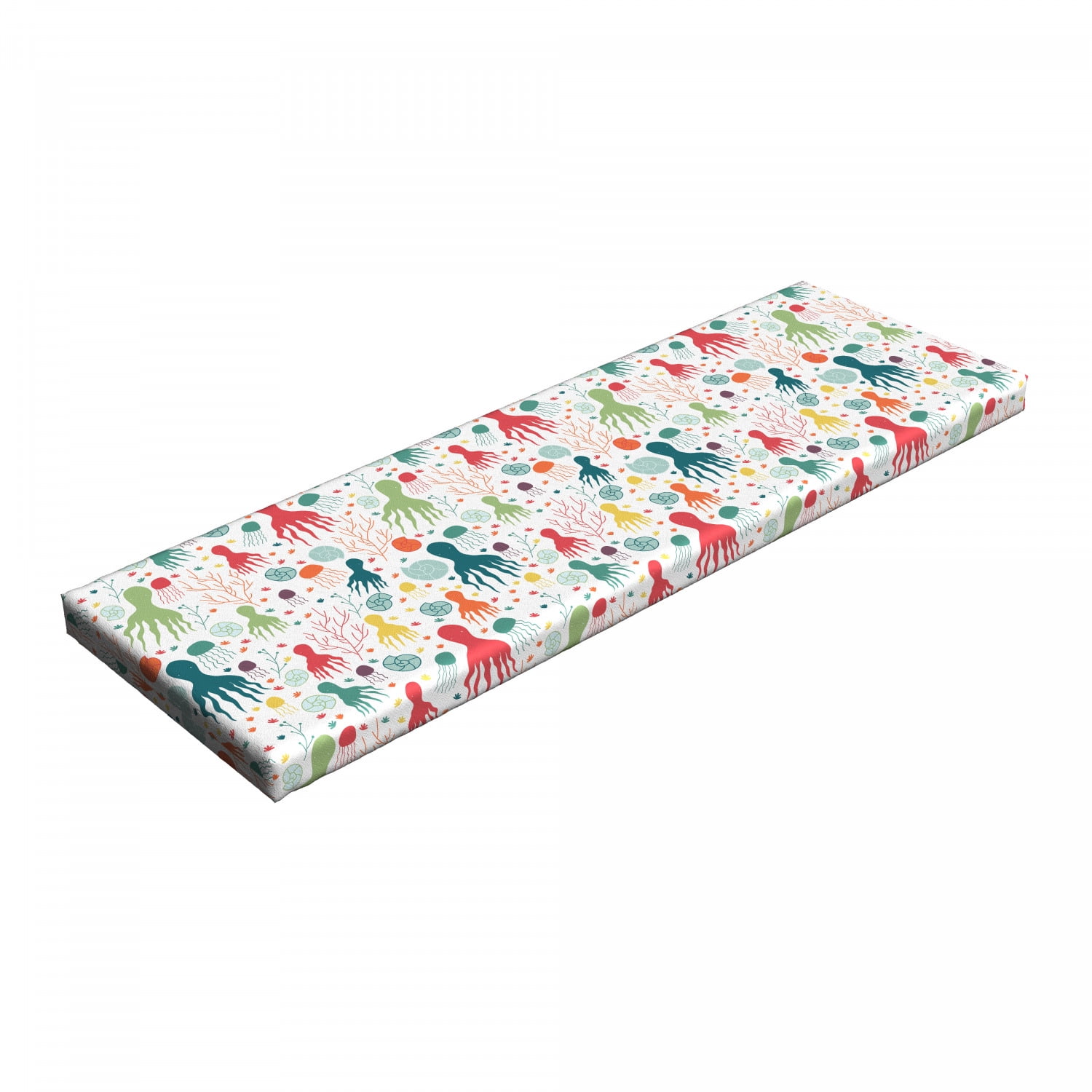 Octopus Bench Pad, Ocean Themed Animals and Plants Jellyfish Shellfish ...