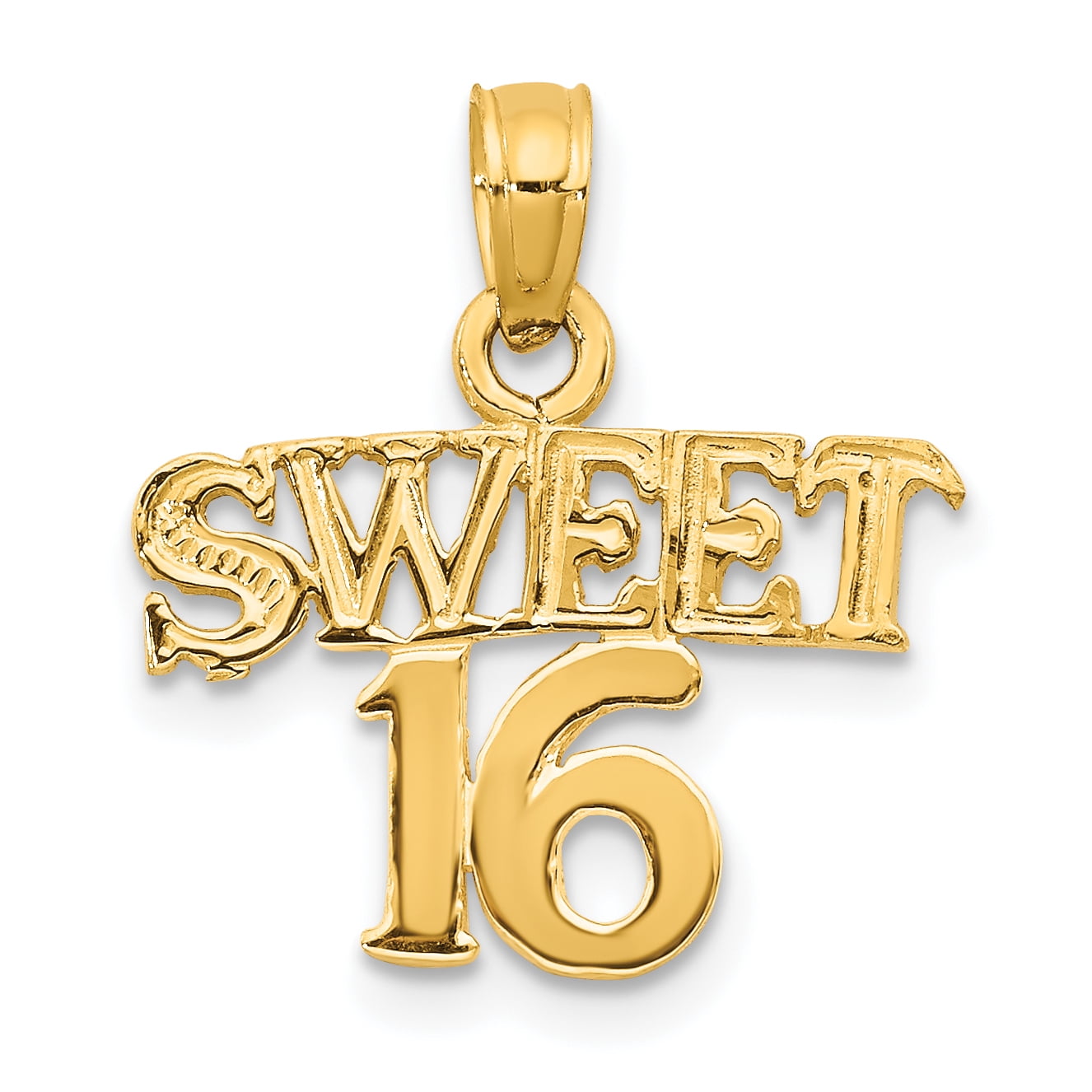RoseCharm - Beautiful 14K SWEET 16 Pendant - Walmart.com - Walmart.com