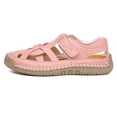 Bibifish Womens Flat Sandals Closed Toe Adjustable Hook Loop Woven ...