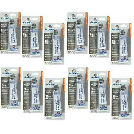 Permatex 80050 Clear RTV Silicone Adhesive Sealant 3oz New Tube Design ...