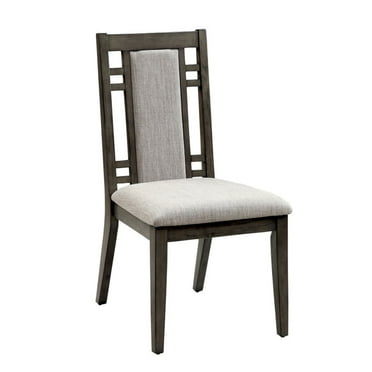 ACME Drake Side Chair, Gray Fabric & Espresso (Set of 2) - Walmart.com