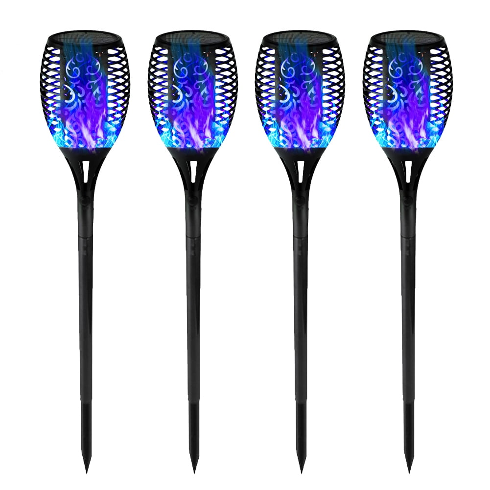 Coiry Solar Flame Torch Light LED Blue Purple Light Waterproof Outdoor ...
