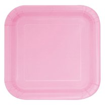 Square Paper Plates, 7 in, Light Pink, 16ct - Walmart.com