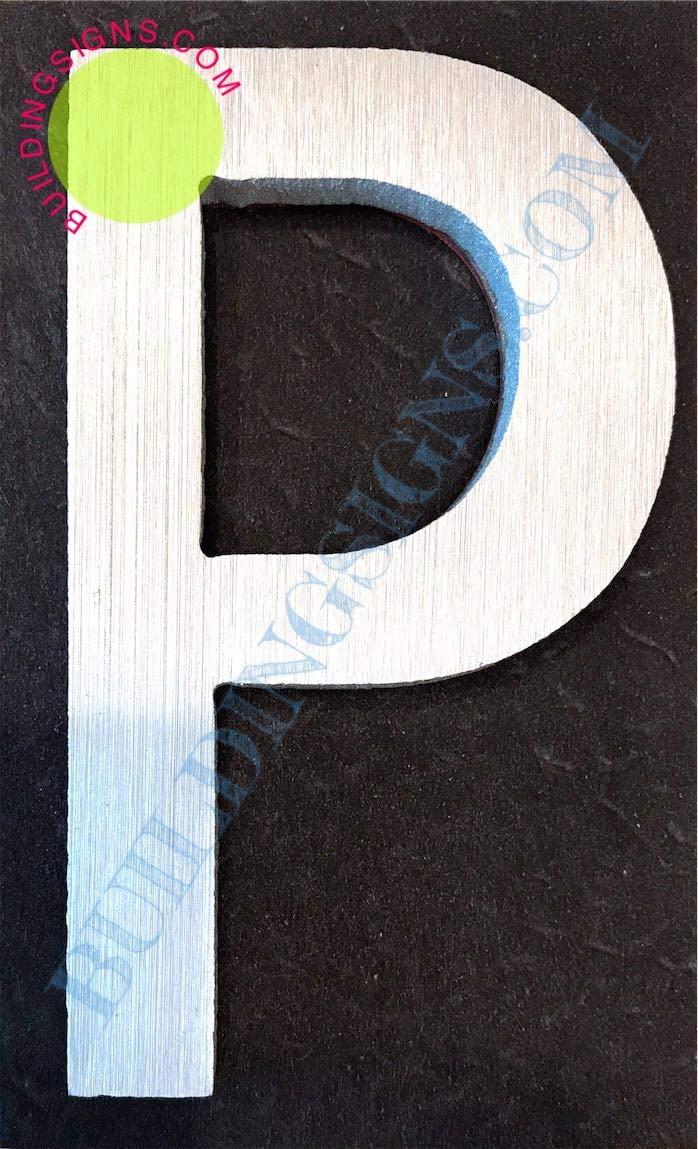 Aluminum Letter P Sign (Brush Silver,Double Sided Tape, Rust Free, 2.75 ...