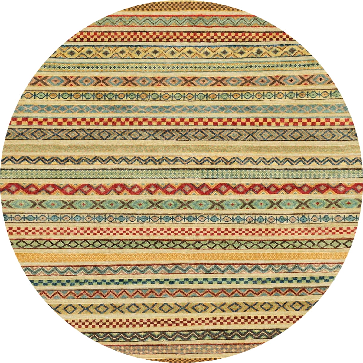 Ahgly Company Indoor Round Abstract Light Brown Abstract Area Rugs, 5 ...