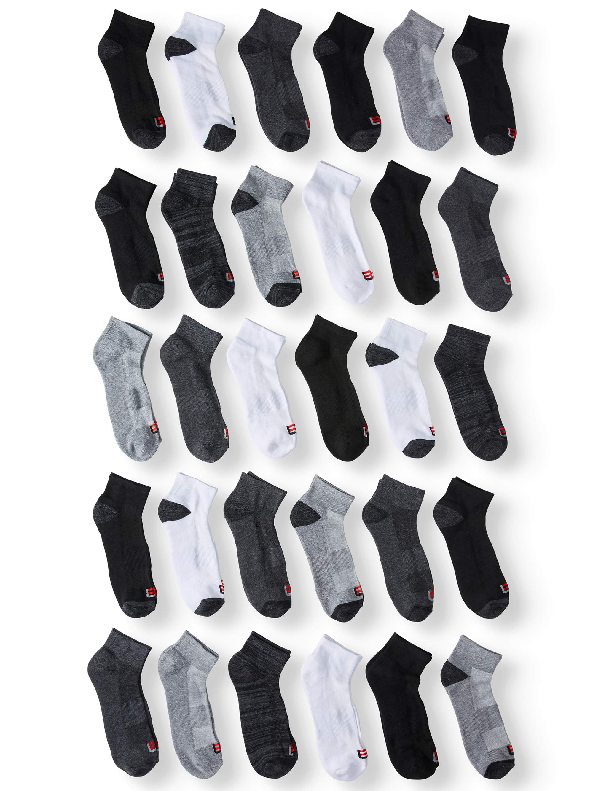 Men's Athletic Ankle Socks 30 Pack - Walmart.com