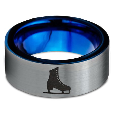 Zealot Jewelry - Tungsten Ice Figure Skating Hockey Skate Band Ring 8mm ...
