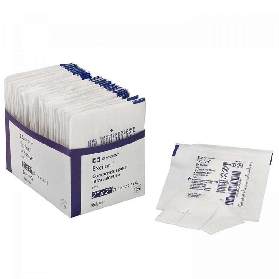 Excilon I.V./Drain Split Dressing, Poly/Rayon Blend, 6-Ply, 2 Inches x ...