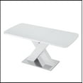 Modern Square Dining Table, Stretchable, White Table Top+MDF X-Shape ...